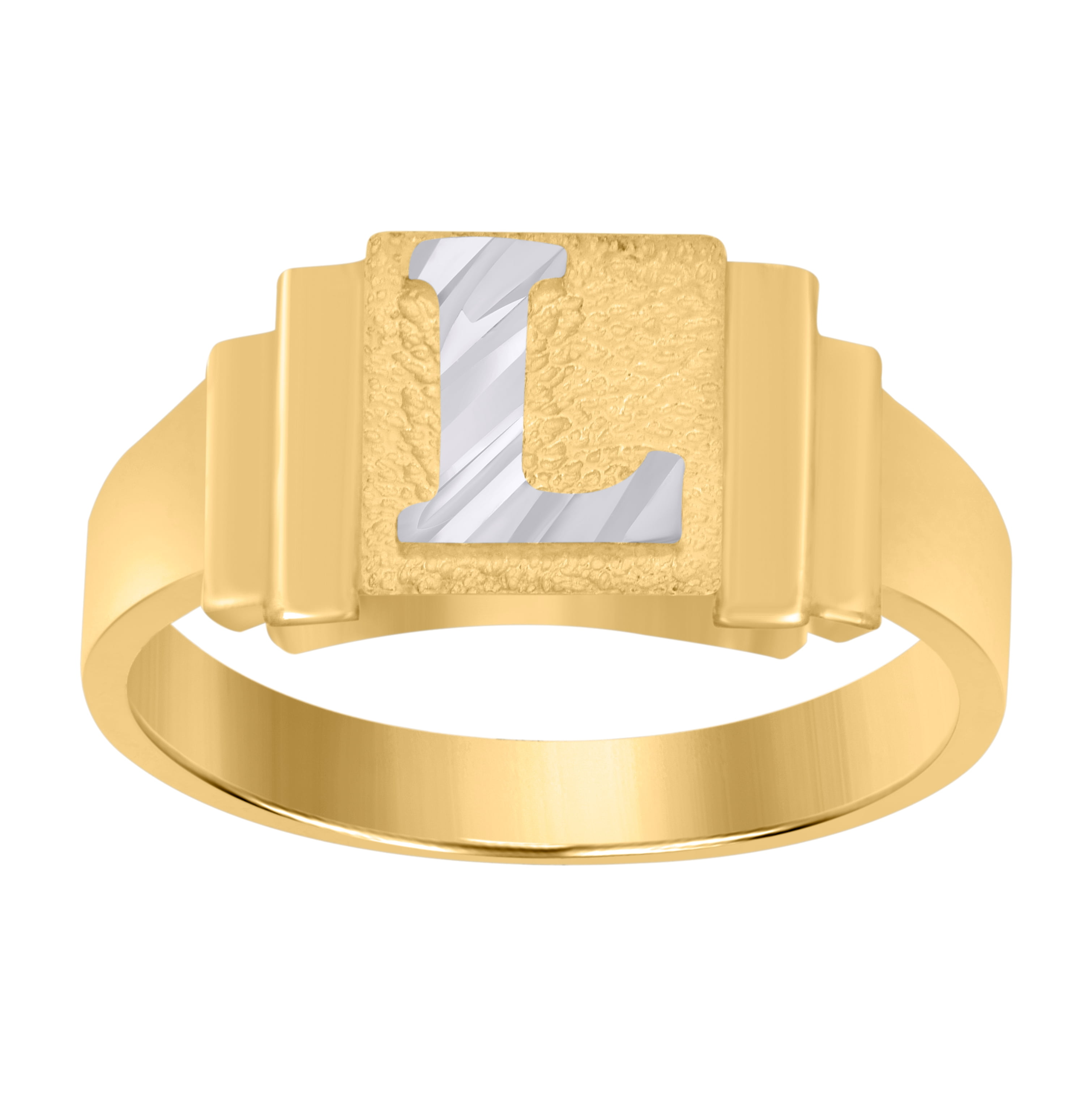 10kt Two-tone Gold Unisex Initial Alphabet L Bridal Anniversary ...