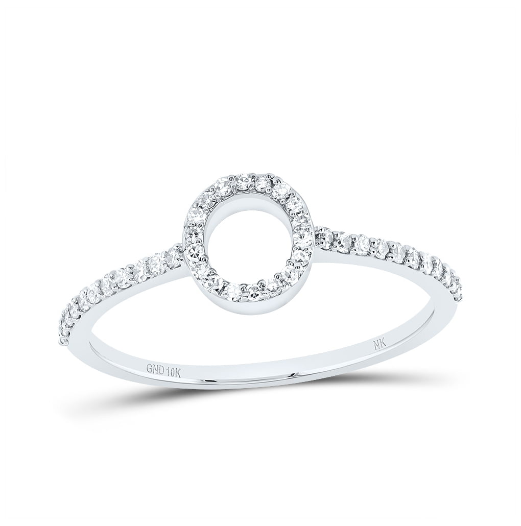 10kt White Gold 1/6 Cttw Diamond Initial "O" Wedding Engagement ...