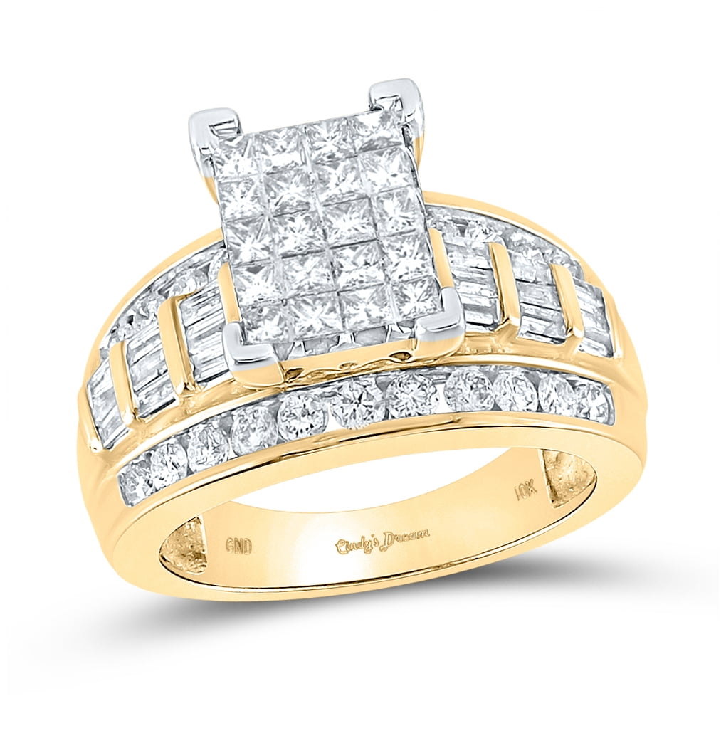 10kt Yellow Gold 1 1/2ct Diamond Cindy Ring Size 10 - Walmart.com
