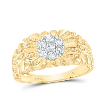 PalmBeach Jewelry Men's Diamond Accent Solid 10k Yellow Gold Lion's ...
