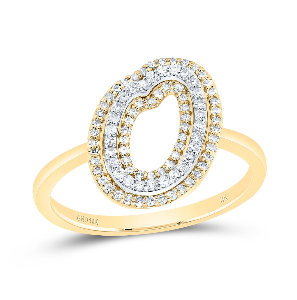 10kt Yellow Gold 1/3 Cttw Diamond Fashion Initial "O" Ladies Wedding ...