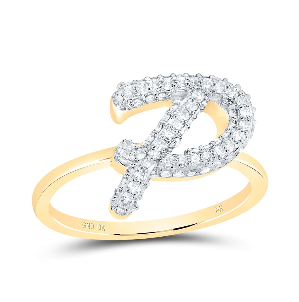 10kt Yellow Gold 3/8 Cttw Diamond Fashion Initial "P" Wedding ...