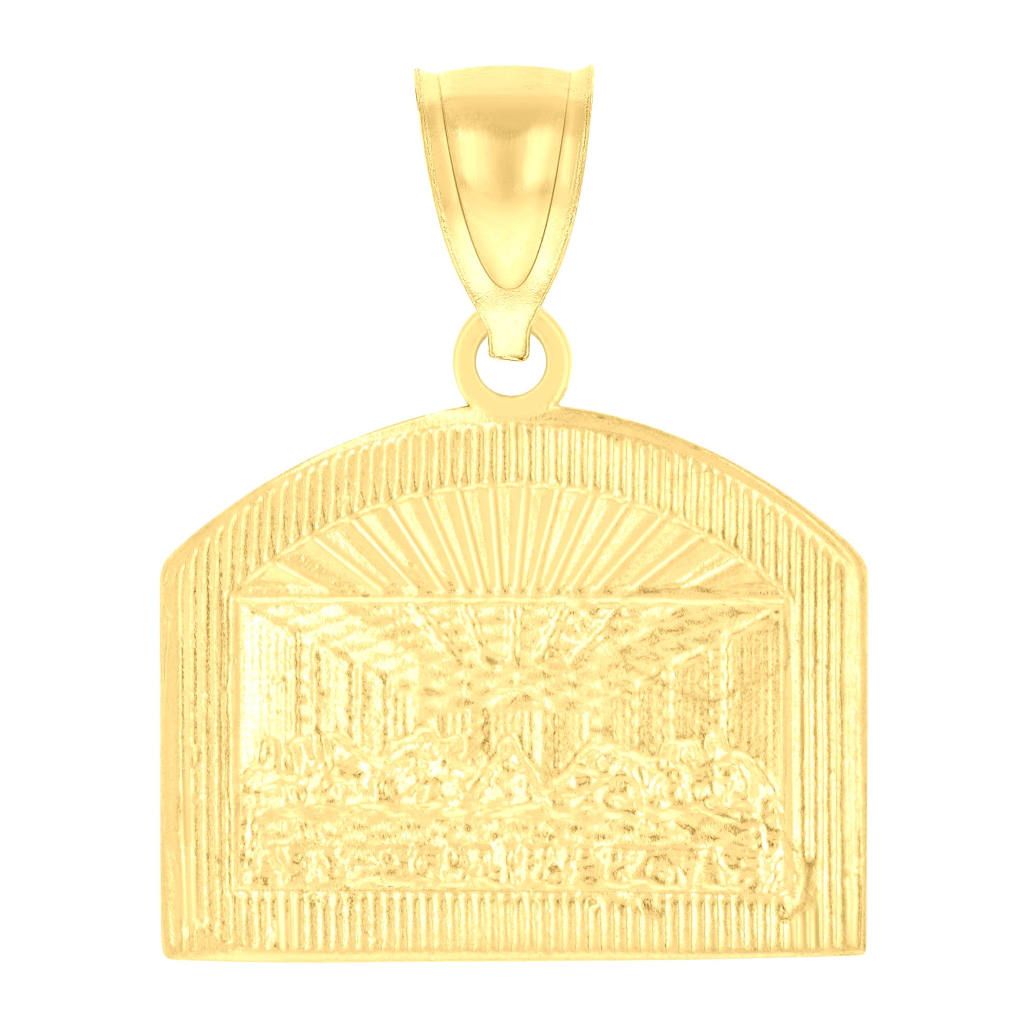 10k Yellow Gold Mens Last Supper Religious Charm Pendant for Men ...