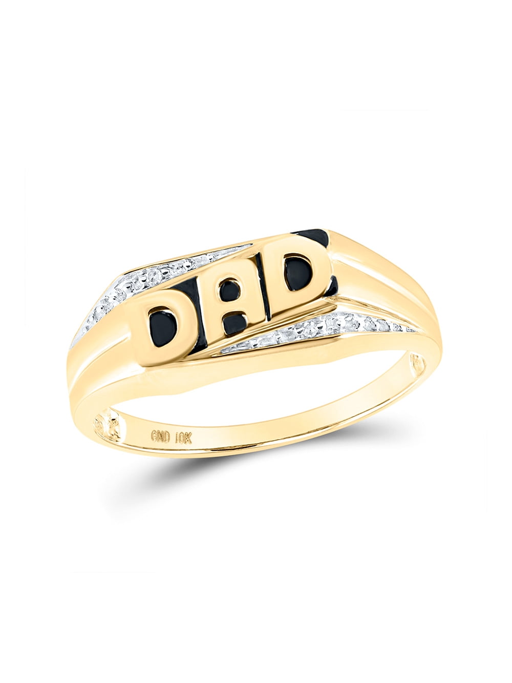 10kt Yellow Gold Mens Round Diamond Dad Father Ring .01 Cttw - Walmart.com