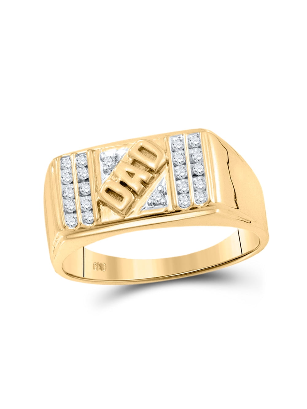 10kt Yellow Gold Mens Round Diamond Dad Father Ring 1/8 Cttw - Walmart.com