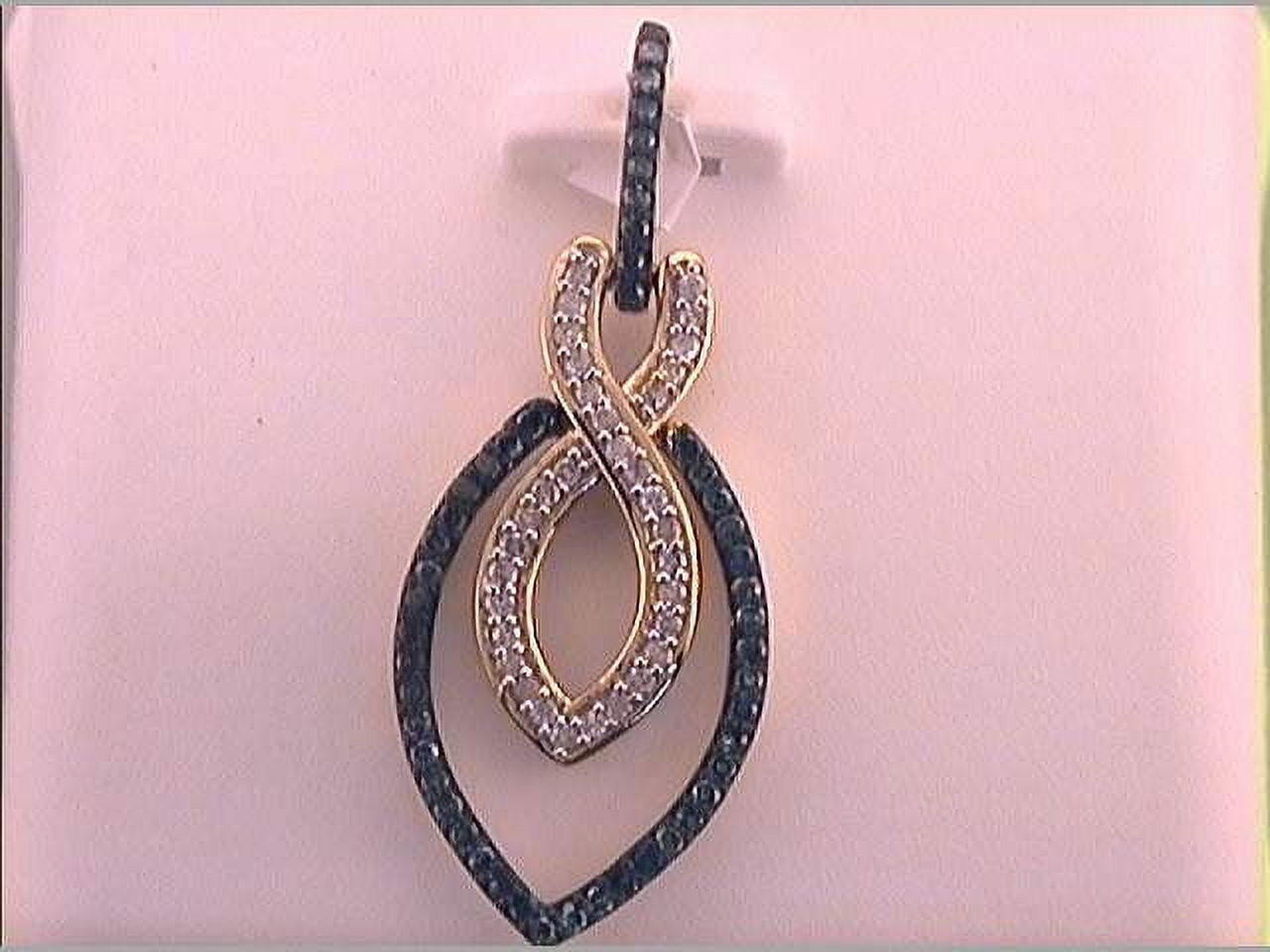 10kt Yellow Gold Womens Color Enhanced Blue Diamond Fashion Fashion ...