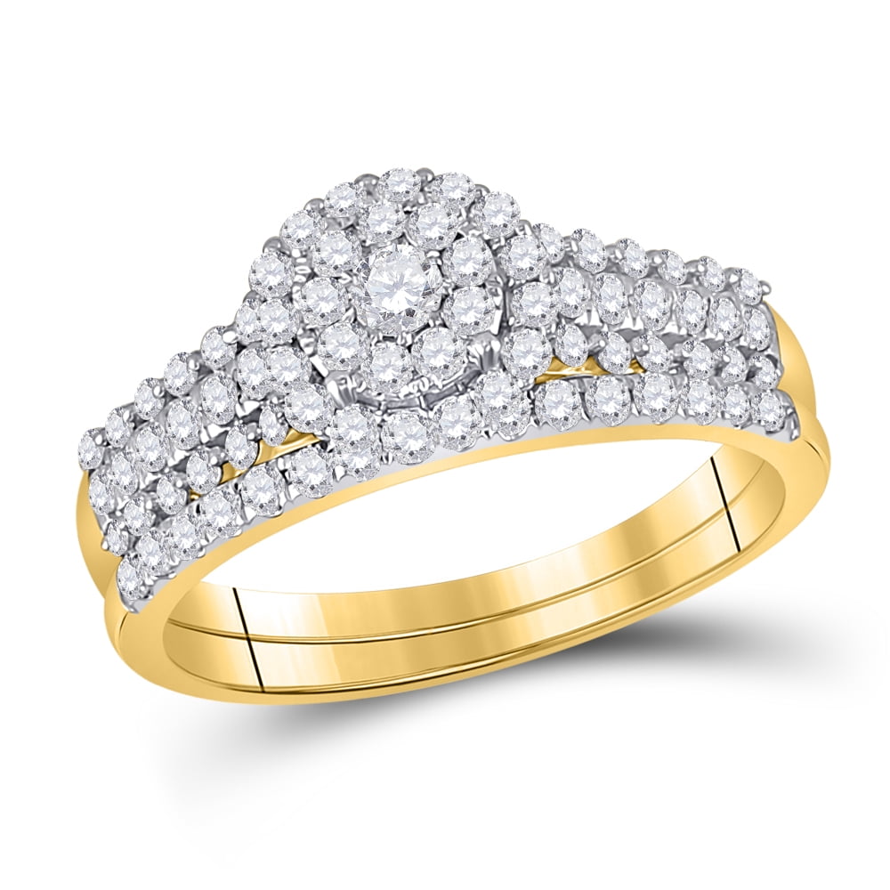 10kt Yellow Gold Womens Round Diamond Bridal Wedding Engagement Ring ...
