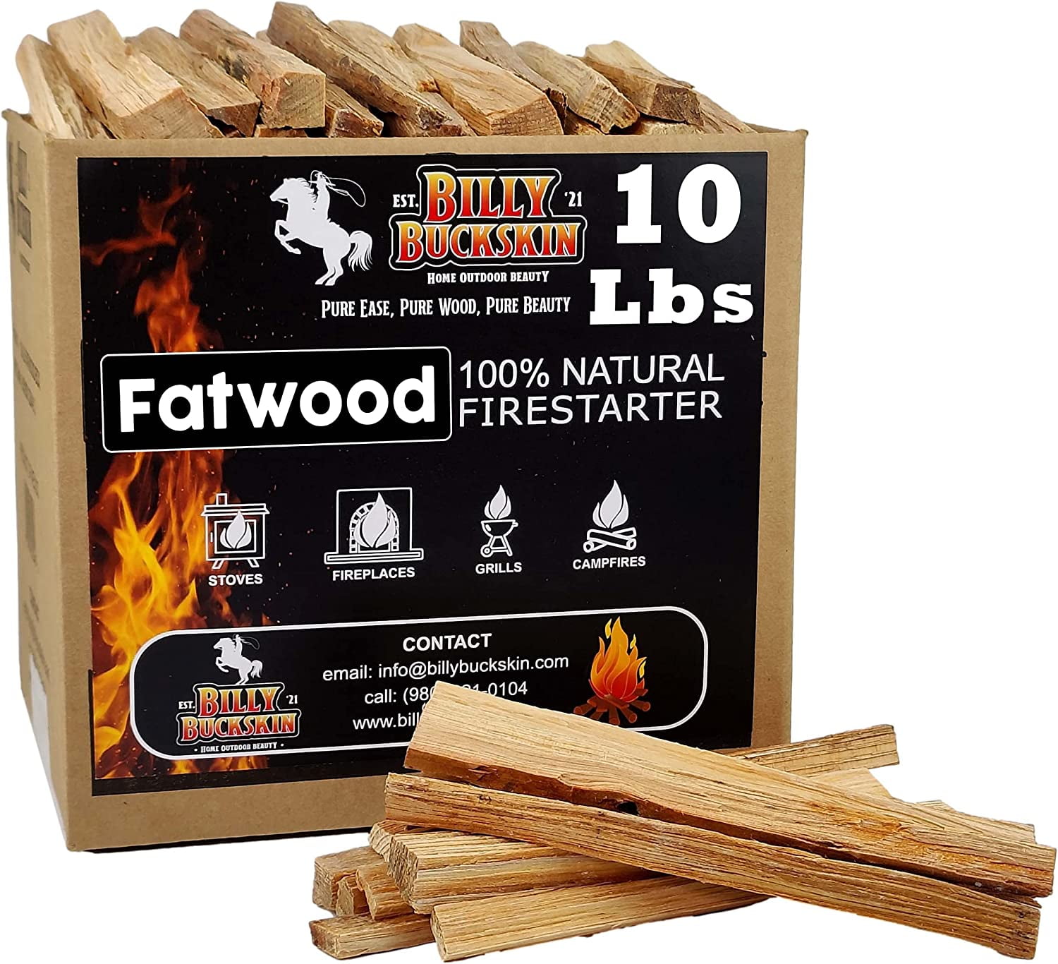10lb Fatwoo Fire Starter Sticks | 100% Natul Fire Starters for ...