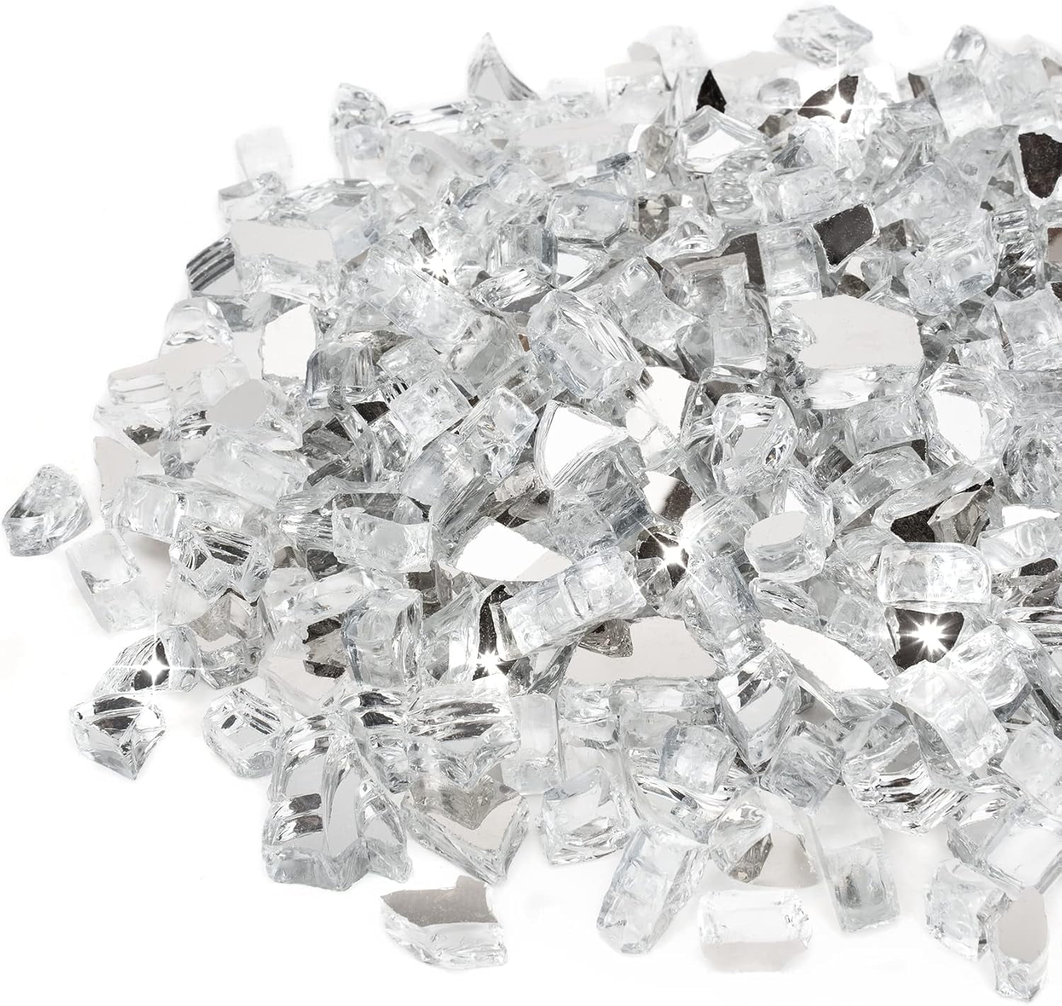 10lb Fire Glass - 1/2 Inch Reflective Tempered Fire Glass for ...