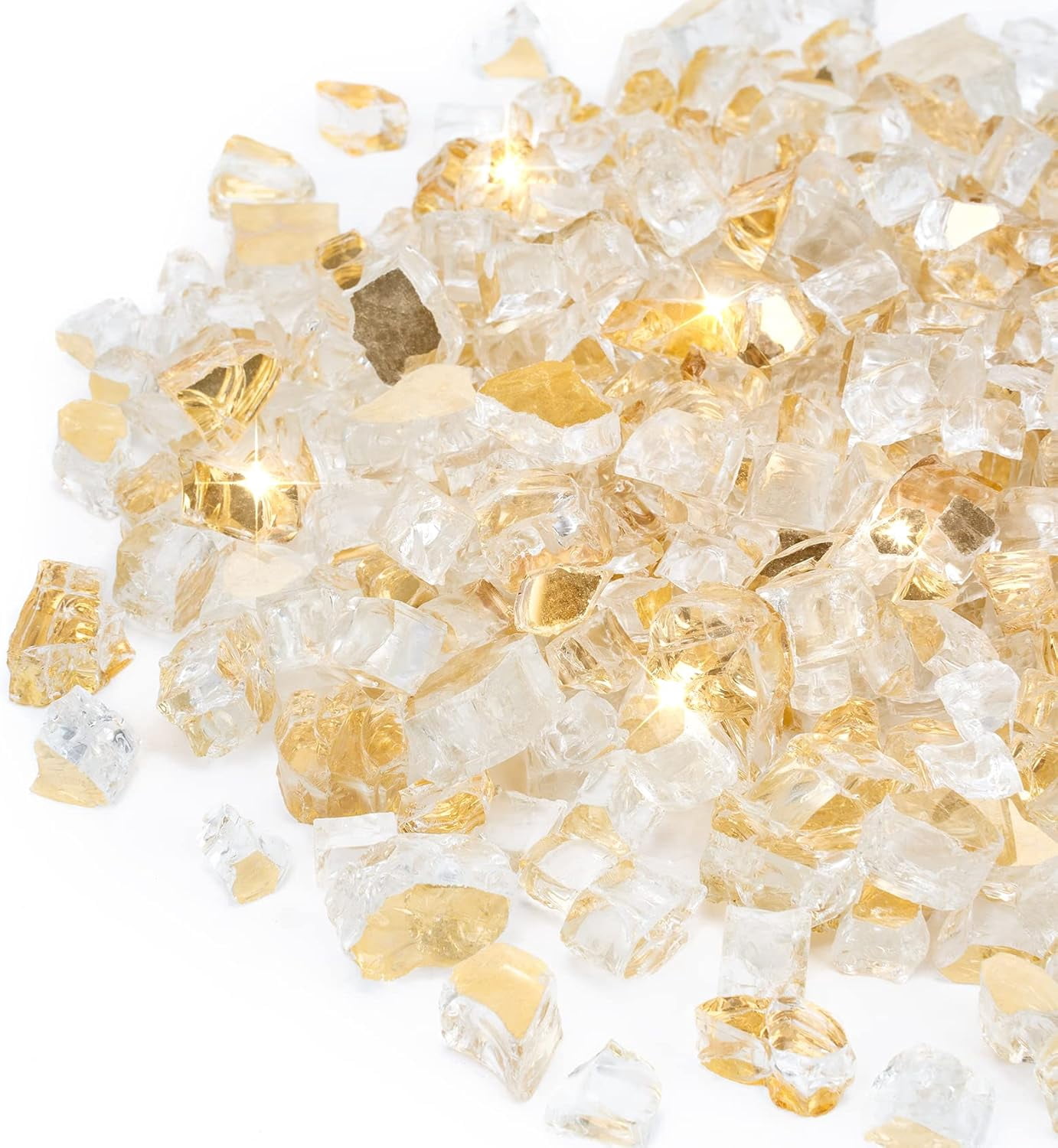 10lb Fire Glass - 1/2 Inch Reflective Tempered Fire Glass for ...