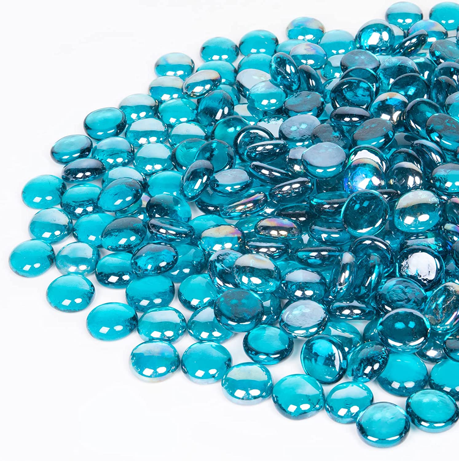 Fire Pit Glass - Aqua Blue Reflective Fire Glass Beads 3/4 ...