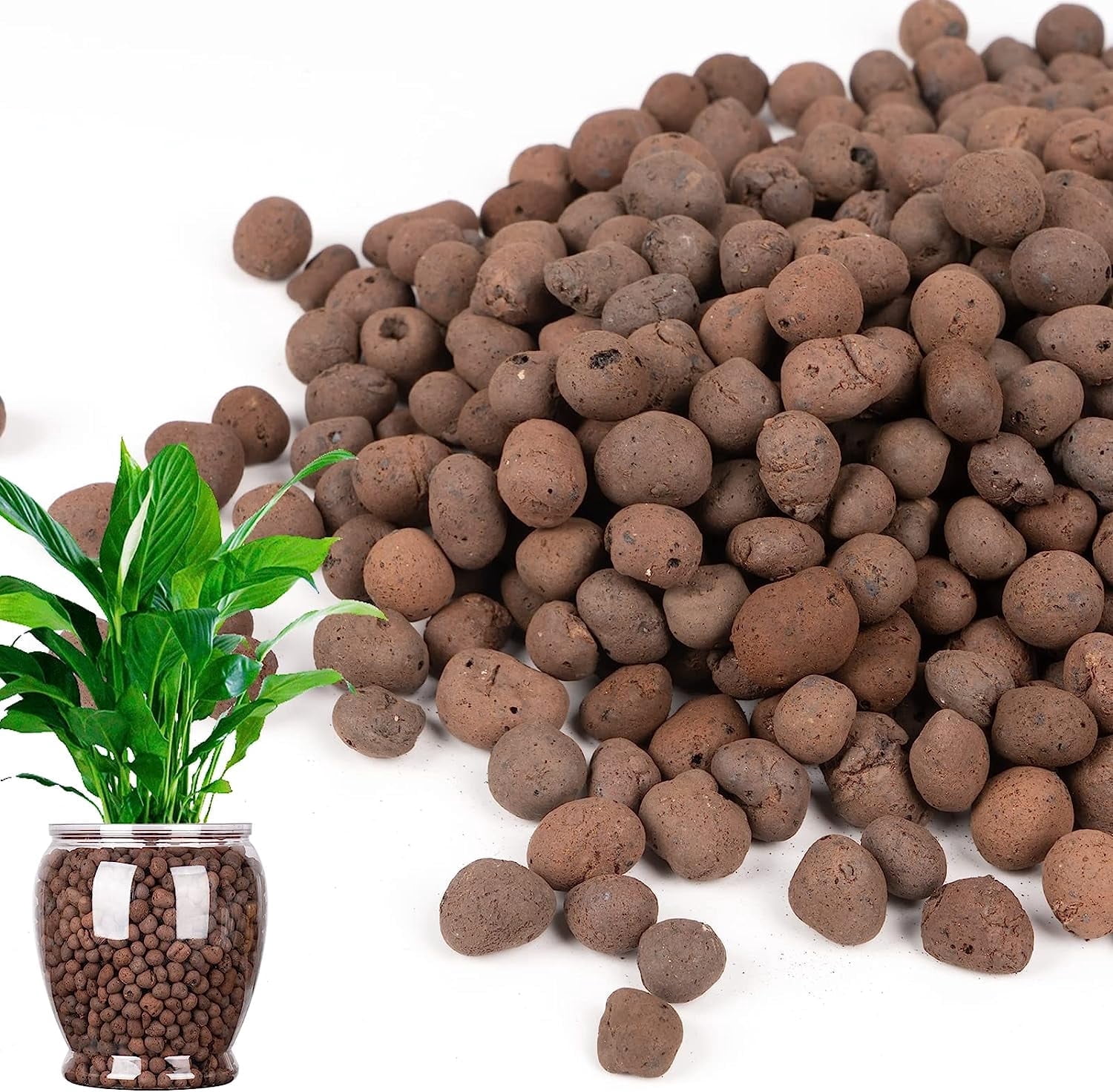 10lb LECA Expanded Clay Balls 4-16mm, 100% Natural for Hydroponics ...