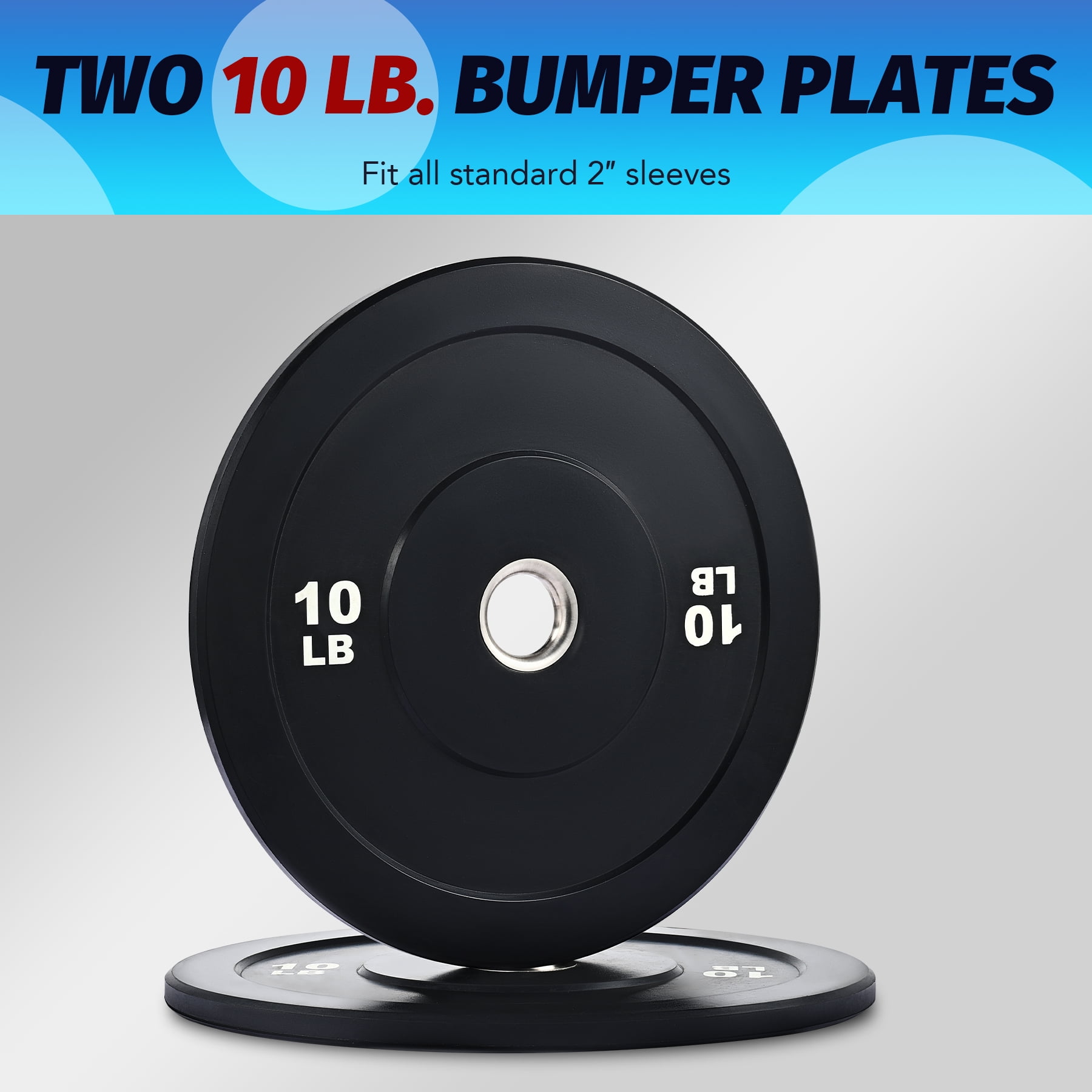 10lb Weight Plates 2" Olympic Bumper Plates for Pro School Home Gyms ...