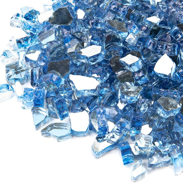 10lbs Fire Glass, 1/4'' Reflective Glass Fire Pit Rocks for Fire Pit ...