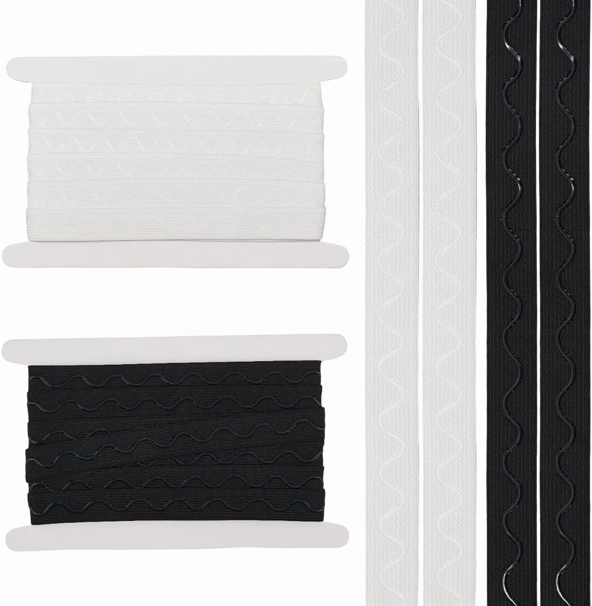 10m 2 Colors Silicone Non-Slip Elastic Band 20mm Wide Black White ...