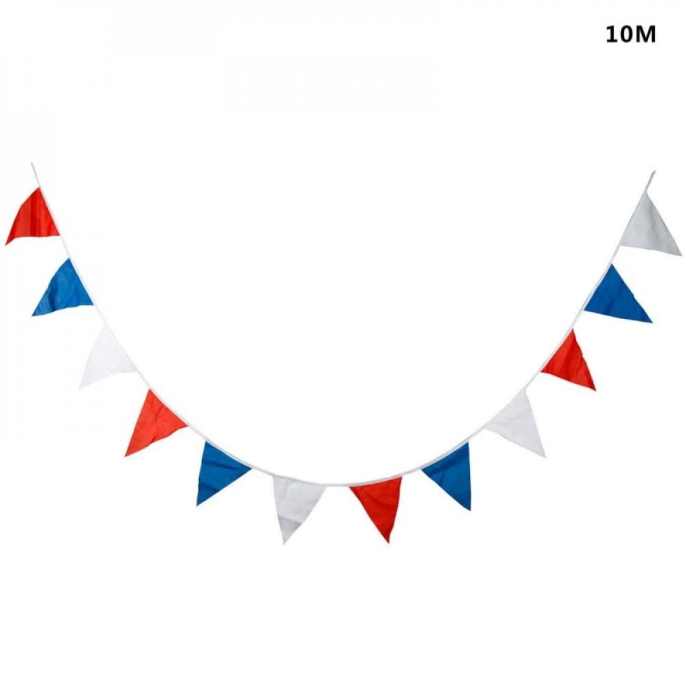 10m 20 Flags Tricolor Cotton Triangle Flag Children' Birthday Flag ...