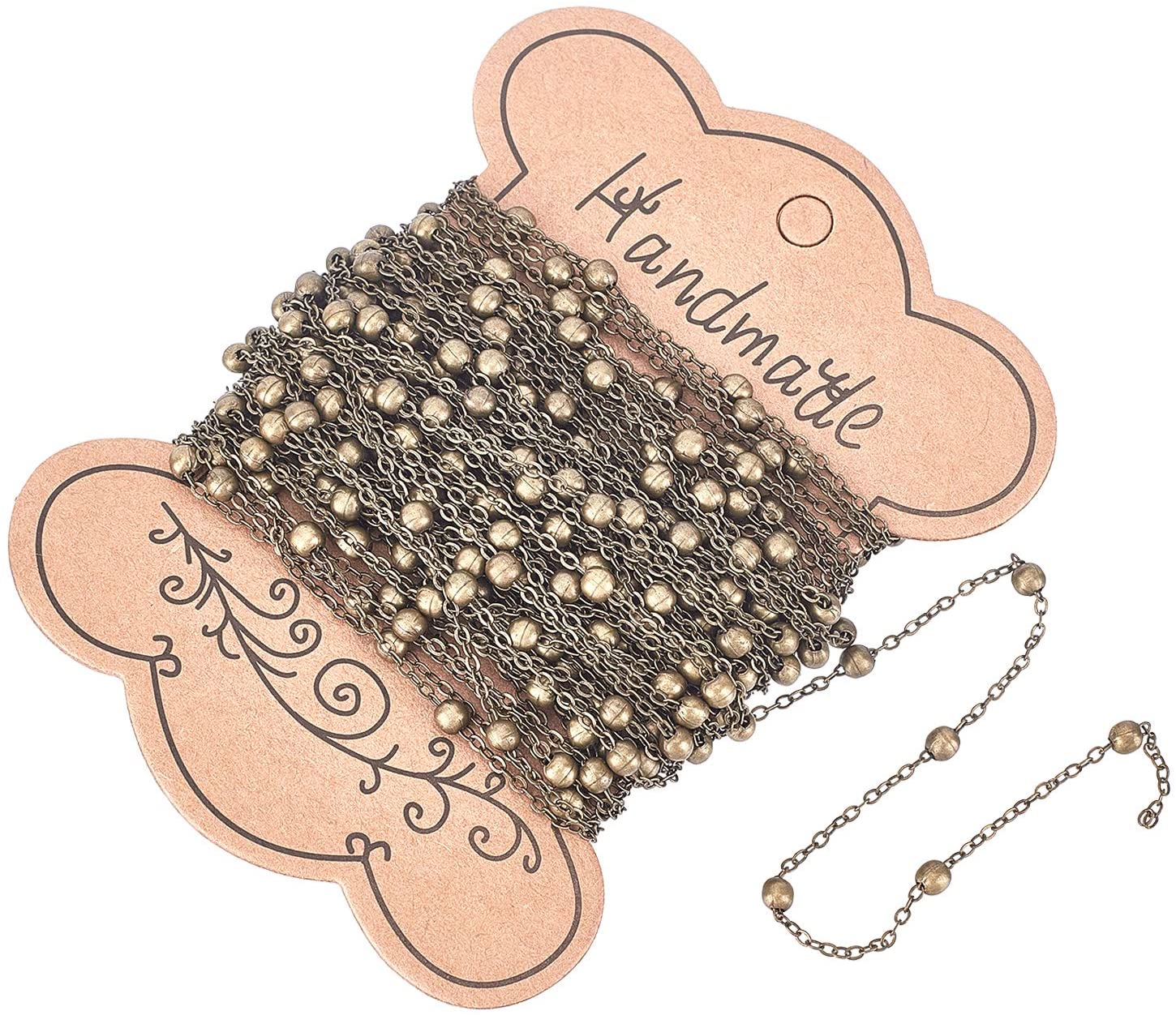 10m/32.80 Feet Bronze Chains Brass Cable Chains with 3mm Balls 1 Roll ...