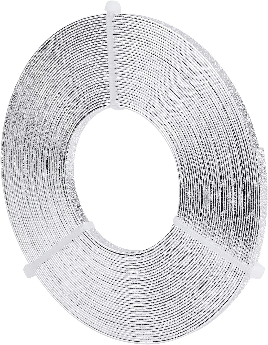 10m (33FT) Aluminum Flat Wire 5mm Wide Silver Craft Metal Wire Flat ...