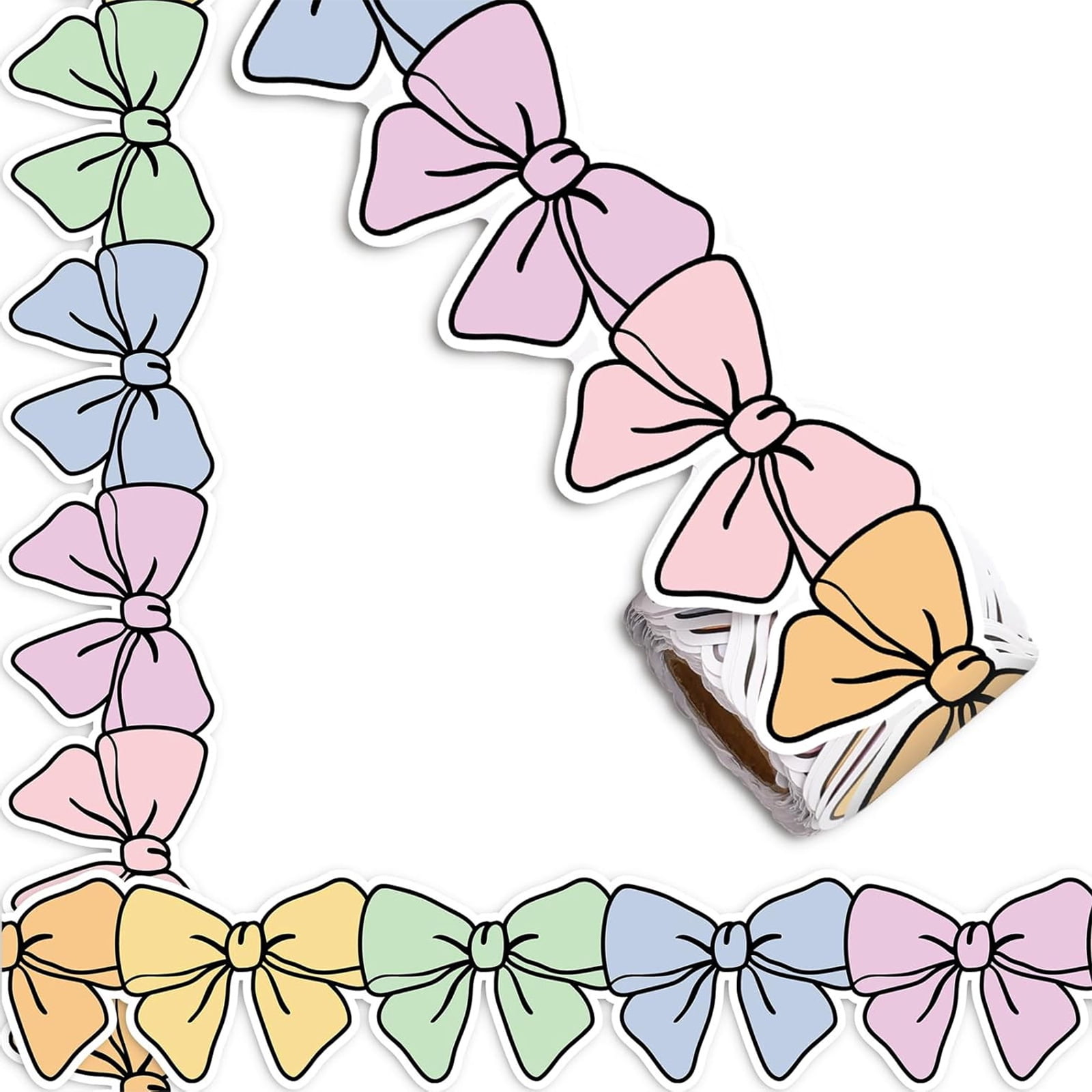 10m Bowknot Bulletin Board Border Colorful Bows Bulletin Border Trim ...