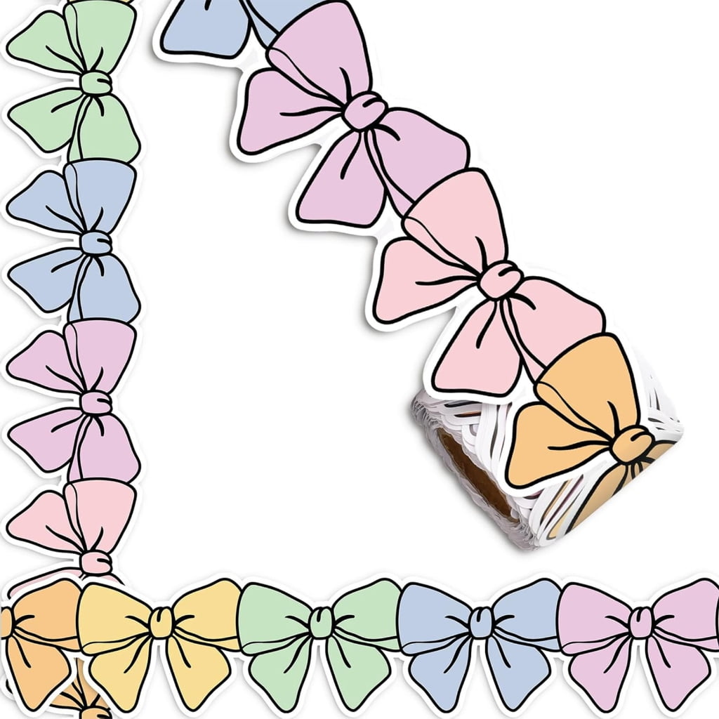 10m Colorful Bows Bulletin Board Border for School Office Bowknot ...