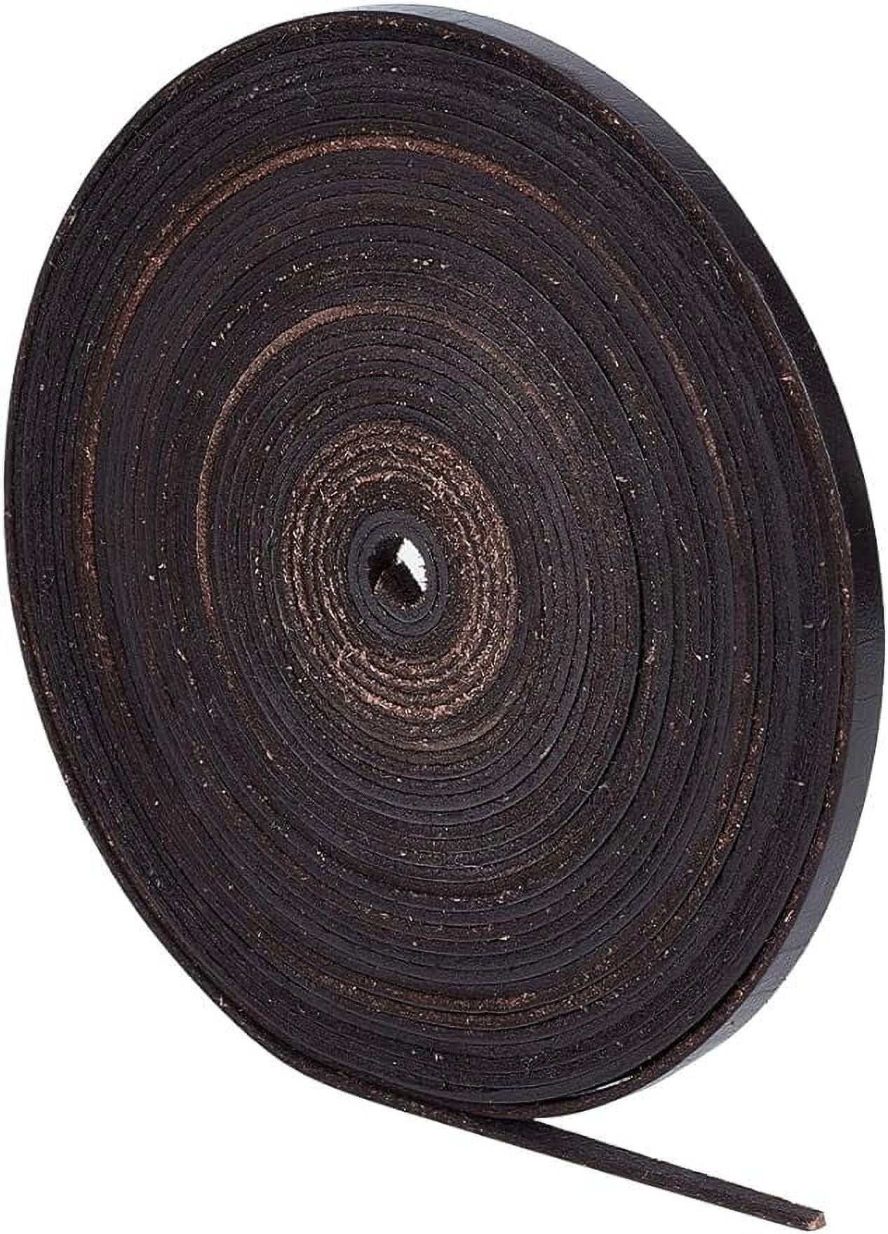 10m Flat Leather Cord 6mm Black Genuine Leather Strip 2mm Thick Cowhide ...