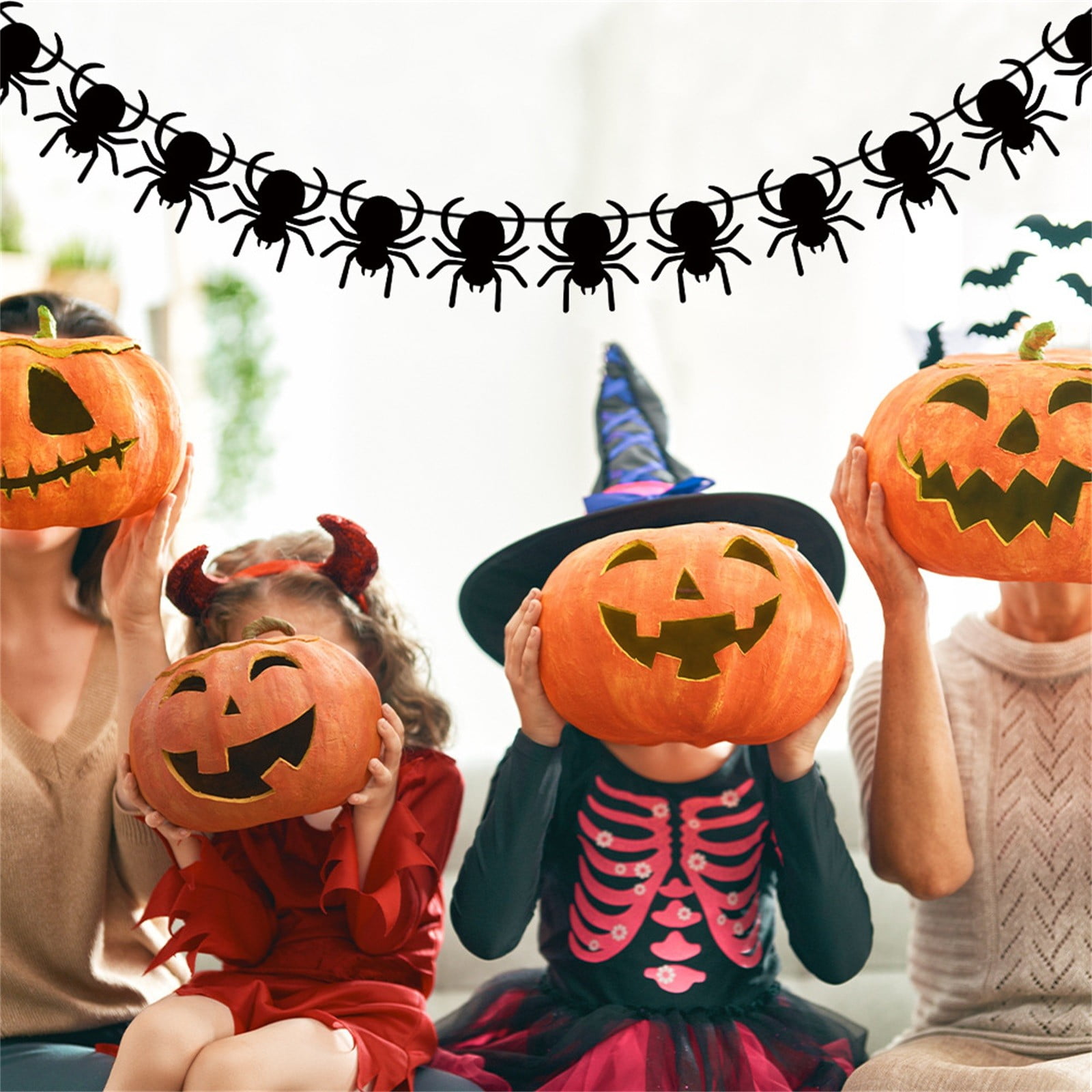 10m Halloween Paper Banner - Creepy Skeleton & Spider Decor Garland for ...