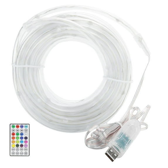 10m RGB LED Rope Light Waterproof USB Remote Colorful String Lights ...
