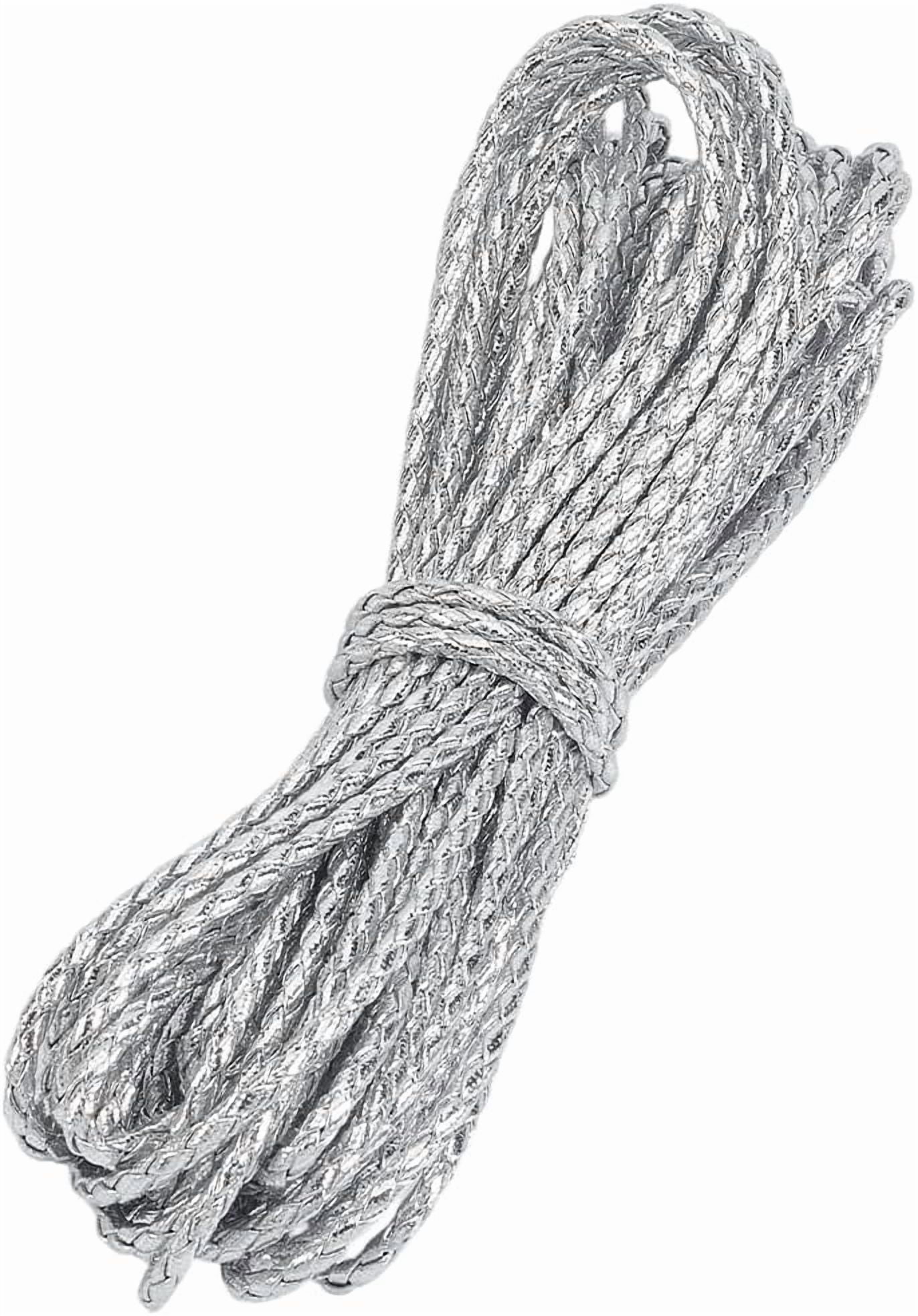 10m Round Leather Cords 4mm Bolo Tie Strings Silver Leather Necklace ...