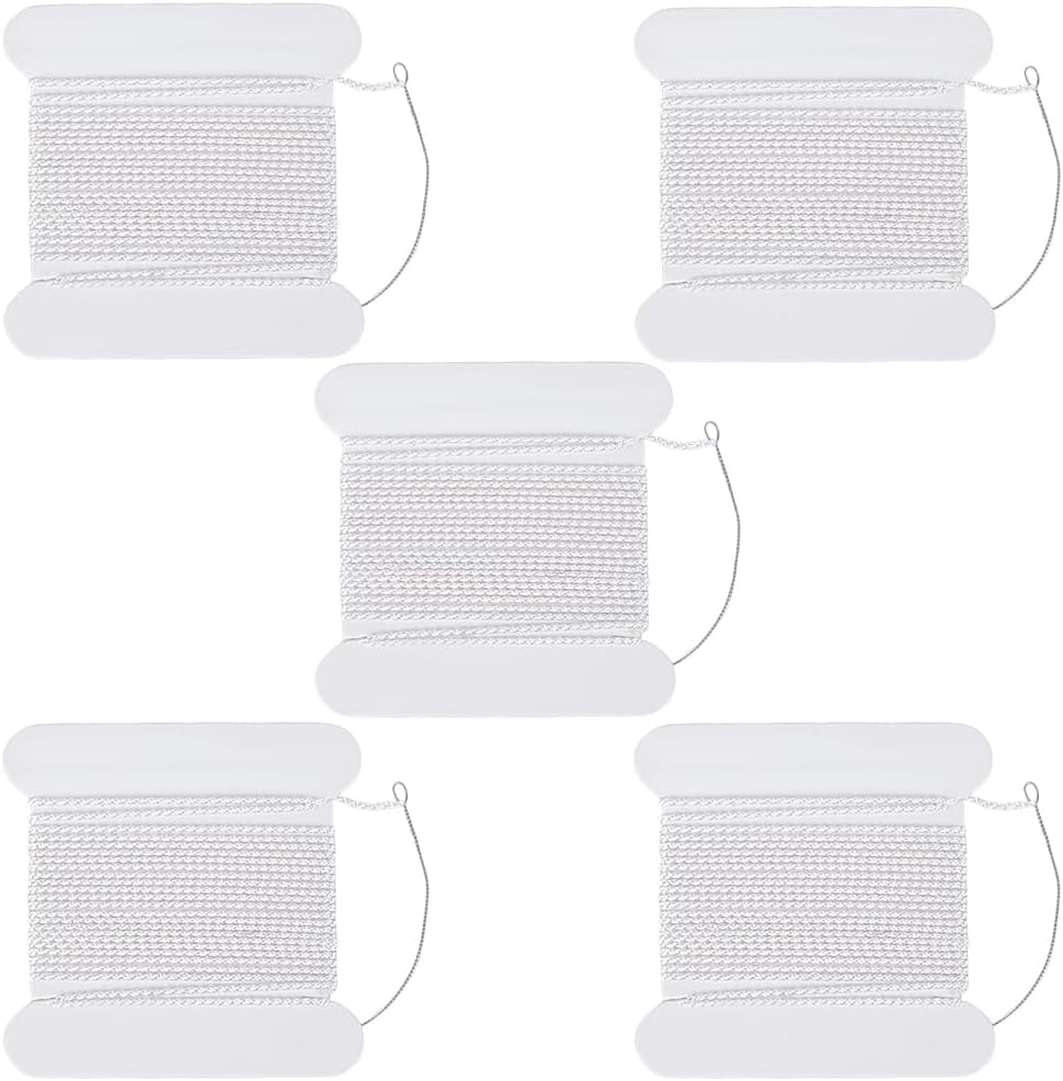 10m Silk Bead Cord 5 Card White Natural Twist Pure Thread for Stringing ...