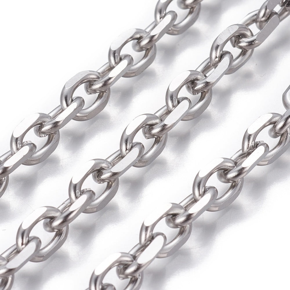 10m Tarnish Resistant 304 Stainless Steel Cable Chains Diamond Cut ...