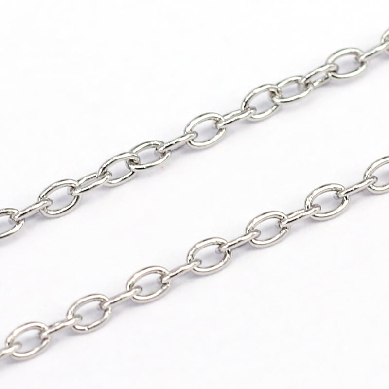 10m Tarnish Resistant 304 Stainless Steel Cable Chains Soldered Oval ...