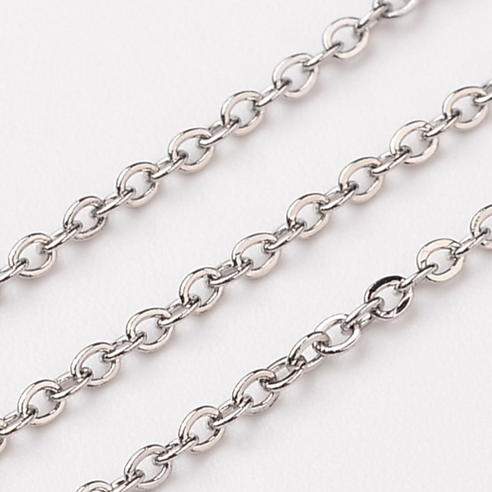 10m Tarnish Resistant 304 Stainless Steel Cable Chains with Card Paper ...