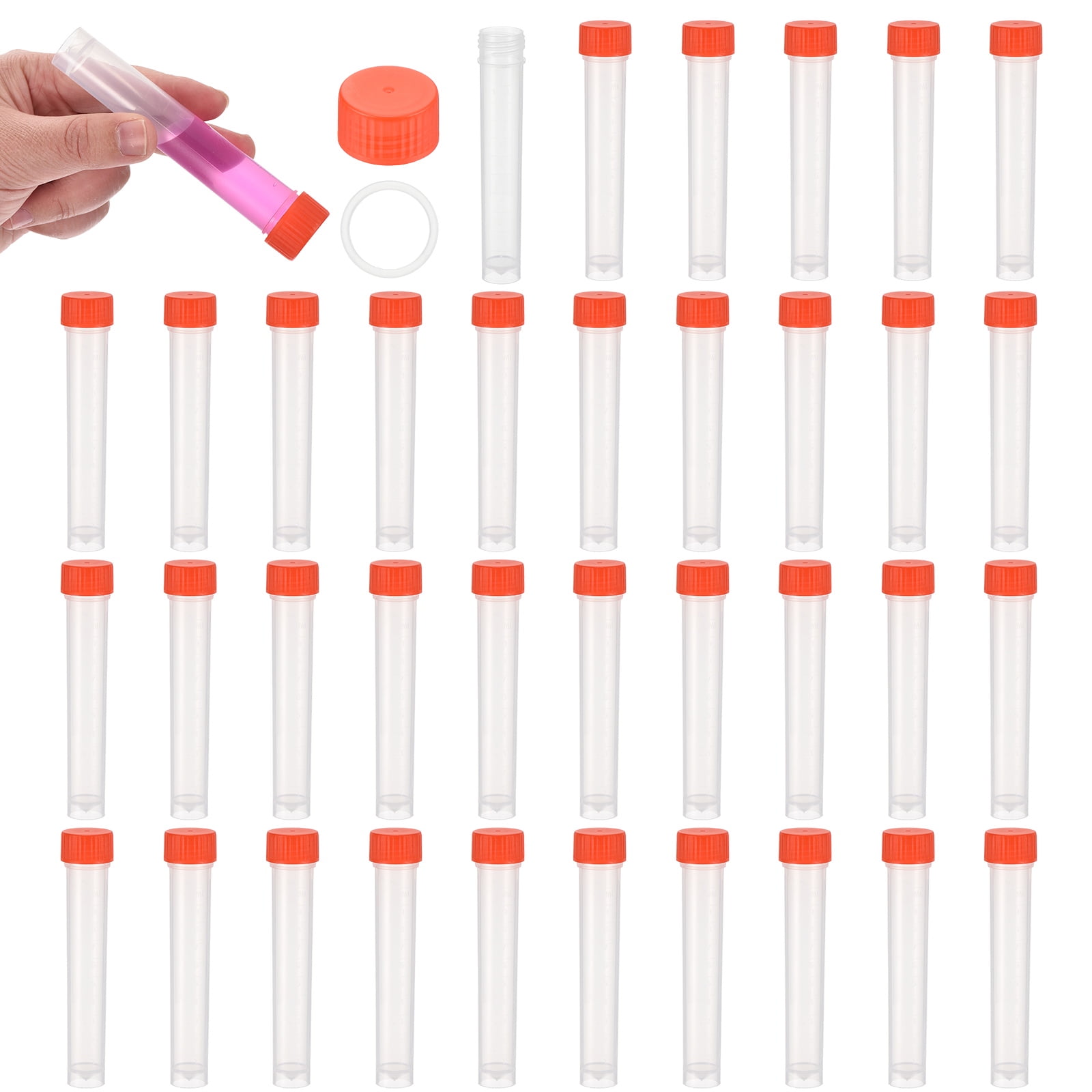10mL Plastic Test Tubes 36Pcs Frozen Test Tube Graduated Vial Container ...