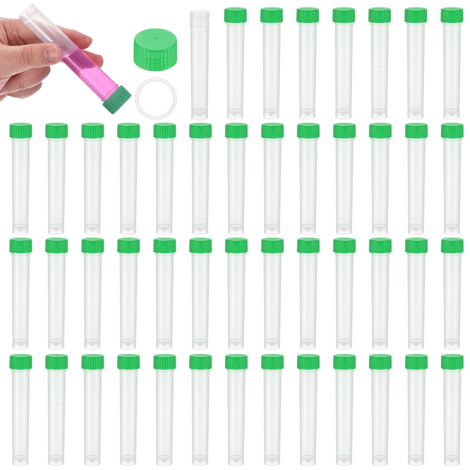 10mL Plastic Test Tubes 48Pcs Frozen Test Tube Graduated Vial Container ...
