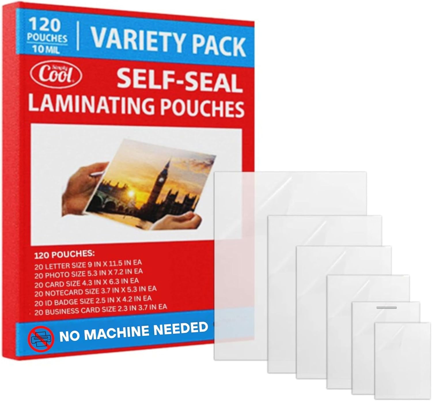 10mil Self-Adhesive Cold Laminating Sheets (120 Variety Count) Letter ...