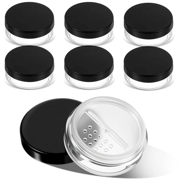 10ml/0.34oz Empty Powder Containers, HYG 6 Pack Black Refillable Travel ...