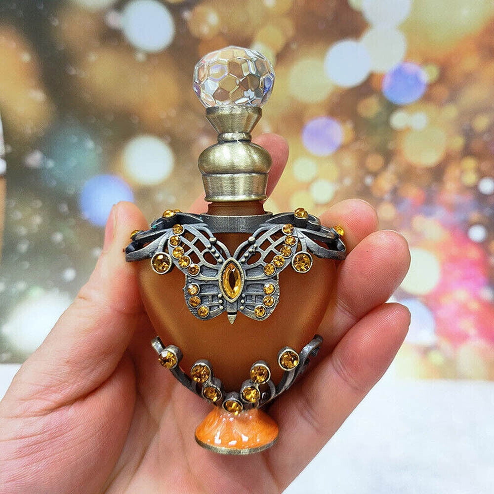 10ml Antique Perfume Glass Bottle Refillable Crystal Metal Empty Gift ...