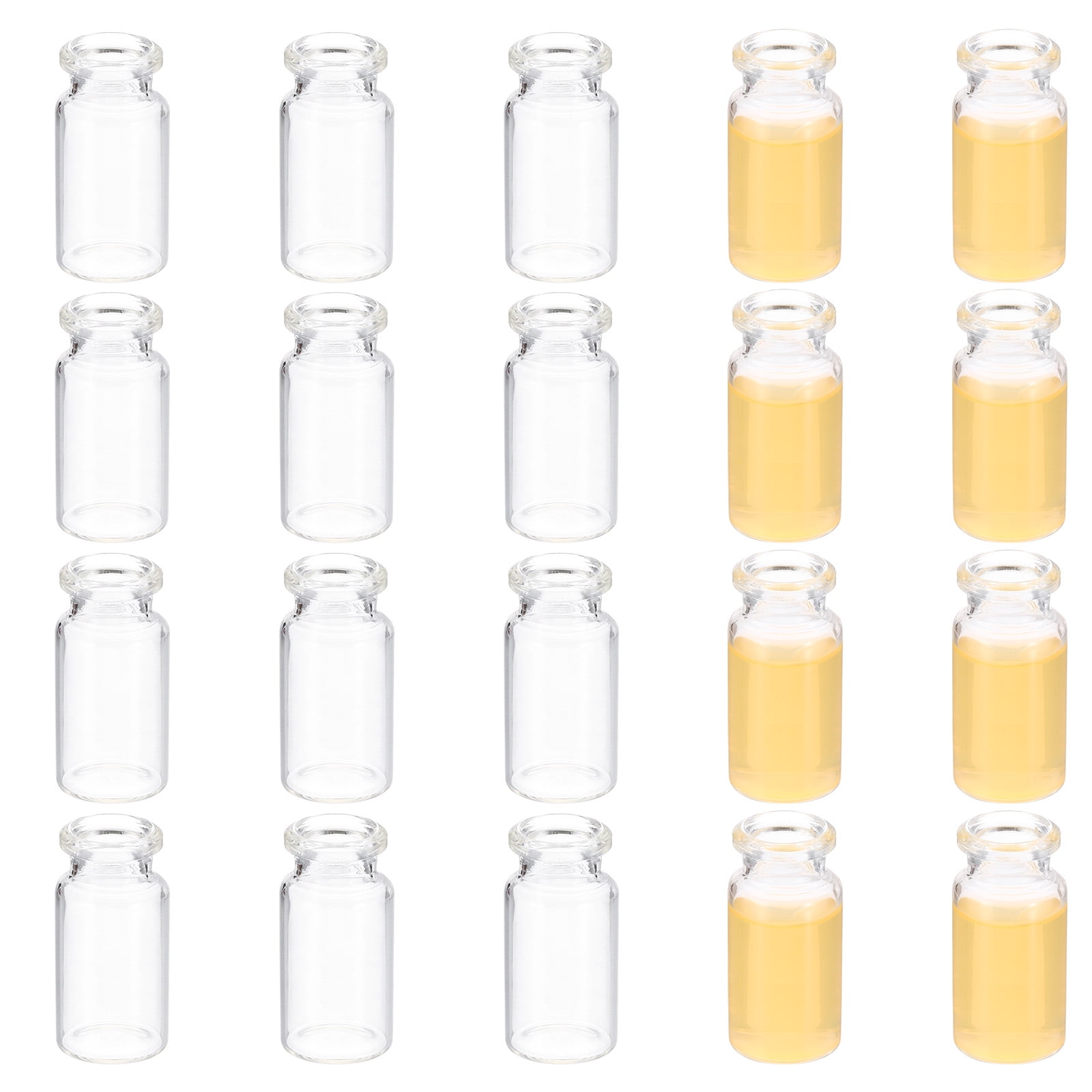 10ml Clear Glass Vials, 100 Pack Headspace Vial Crimp-Top Flat Bottom Borosilicate Glass Bottles ...