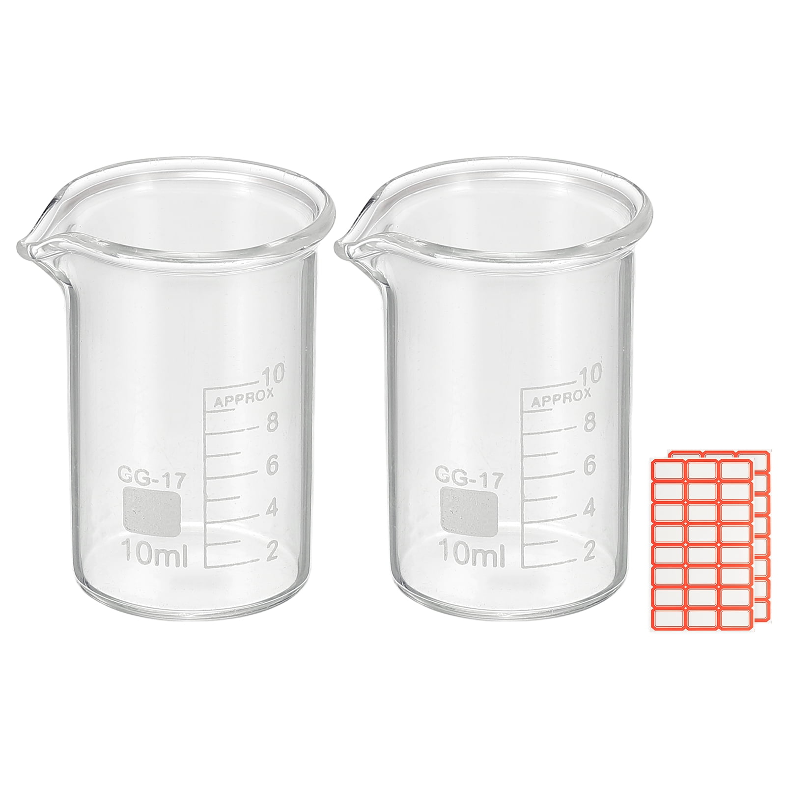 10ml Glass Beaker, 2 Pack Measuring Glass Beaker Graduated Borosilicate ...