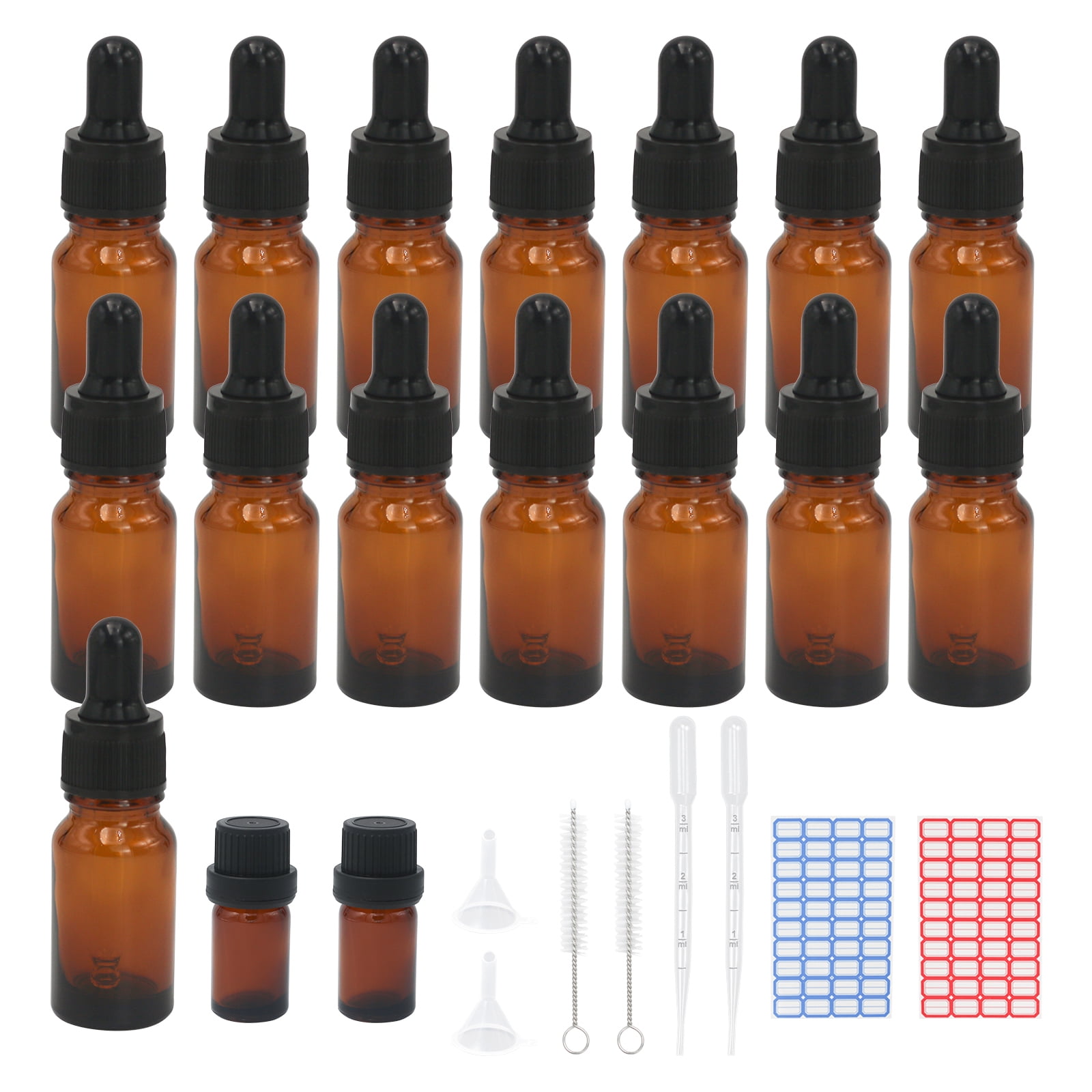 10ml Glass Dropper Bottles, 15 Pack Amber Glass Bottle with Dropper ...