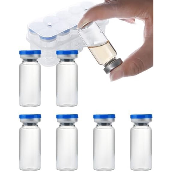 10ml Glass Vials for Injections, Self- Injection Port, Empty Vials for ...