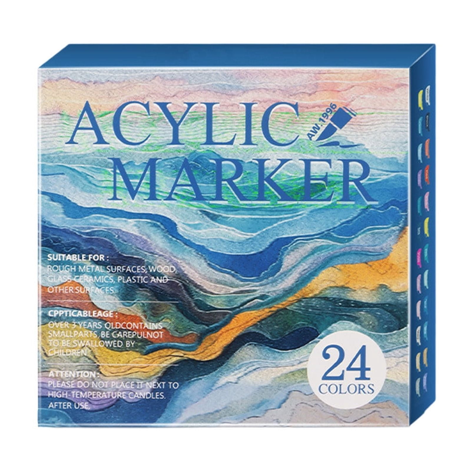 10ml Soft Tip Watercolor Pen Set - 24 Colors Acrylic Art Markers ...