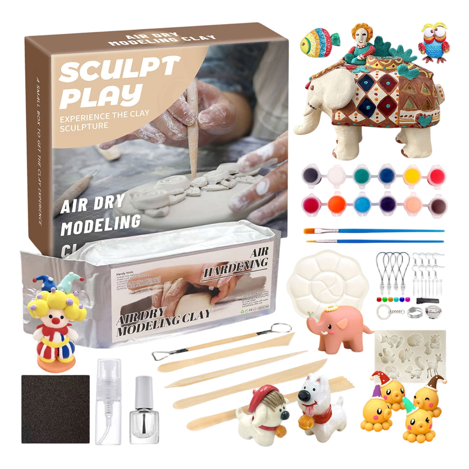 10ml Stone Plastic Non-Bake Air-Dry Clay Kit - Kids & Adult DIY Craft ...