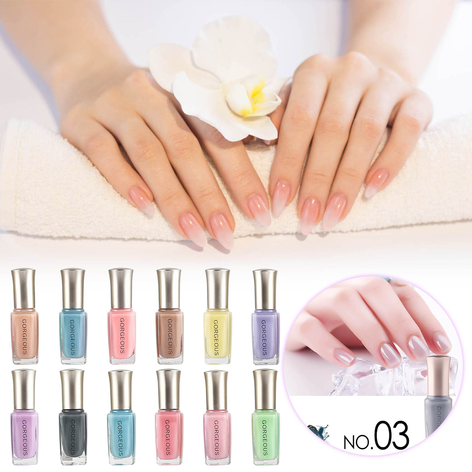 10ml Temperature Change Nail Polish Set - 12 Colors, 7.5x2cm, for ...