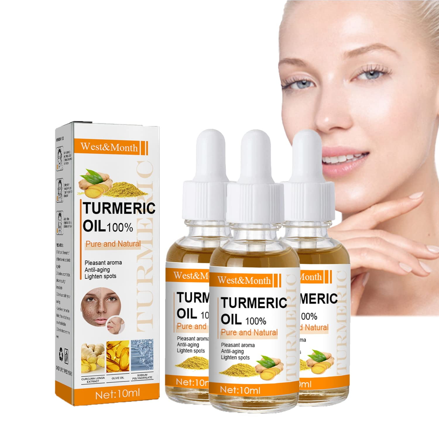 10ml Turmeric Lemon Oil Skin Glow Fades Acne Dark Spots, Turmeric ...