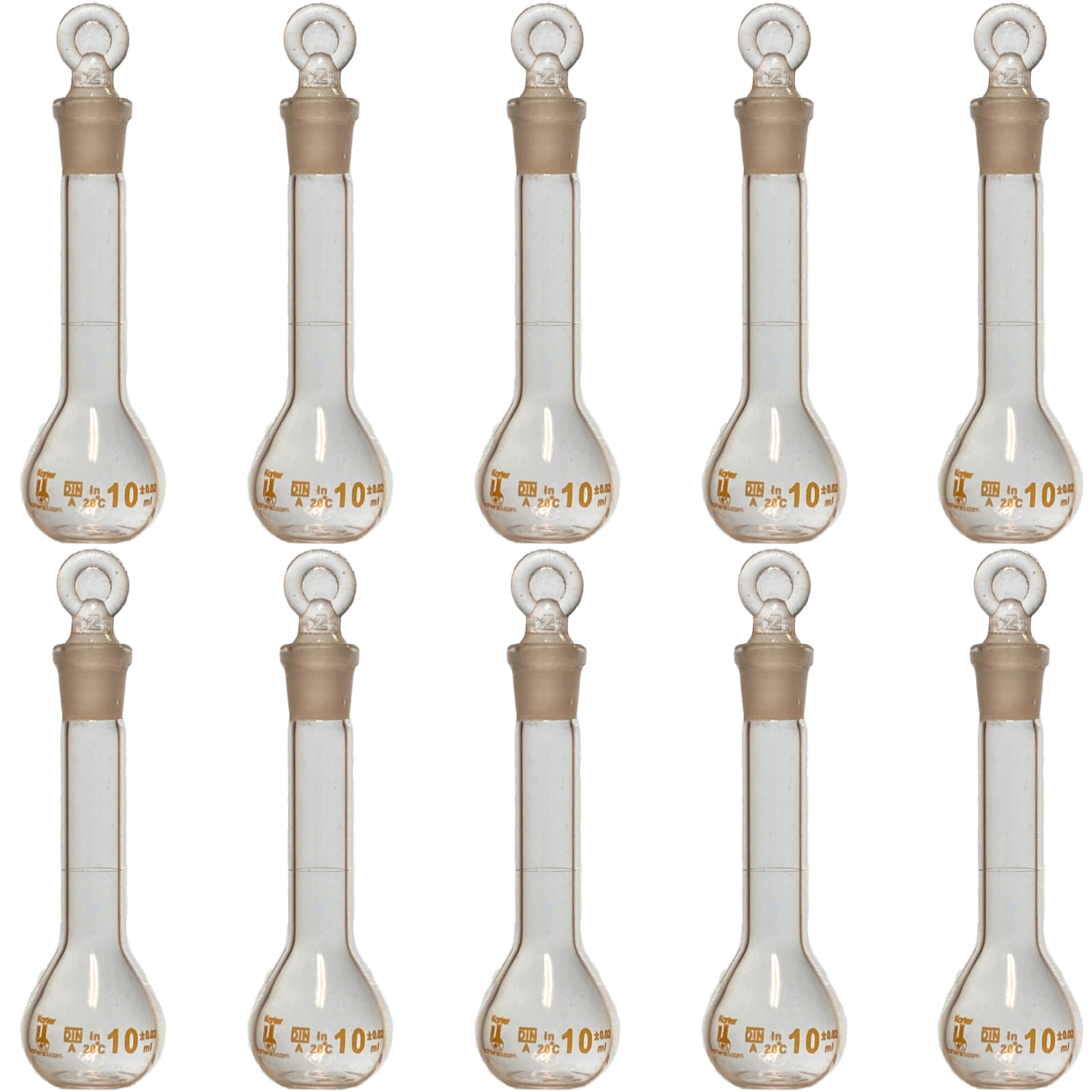 10ml Volumetric Flask, With Ground Stopper, Karter Scientific 252V2 ...