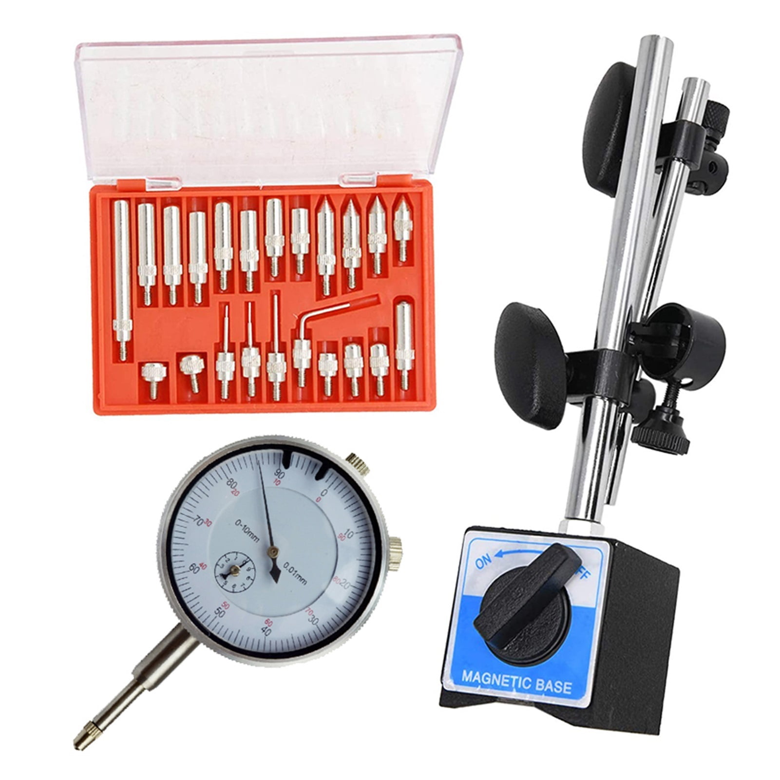 10mm 0.01mm metric Dial Indicator Magnetic Base Holder Fine Adjustable ...