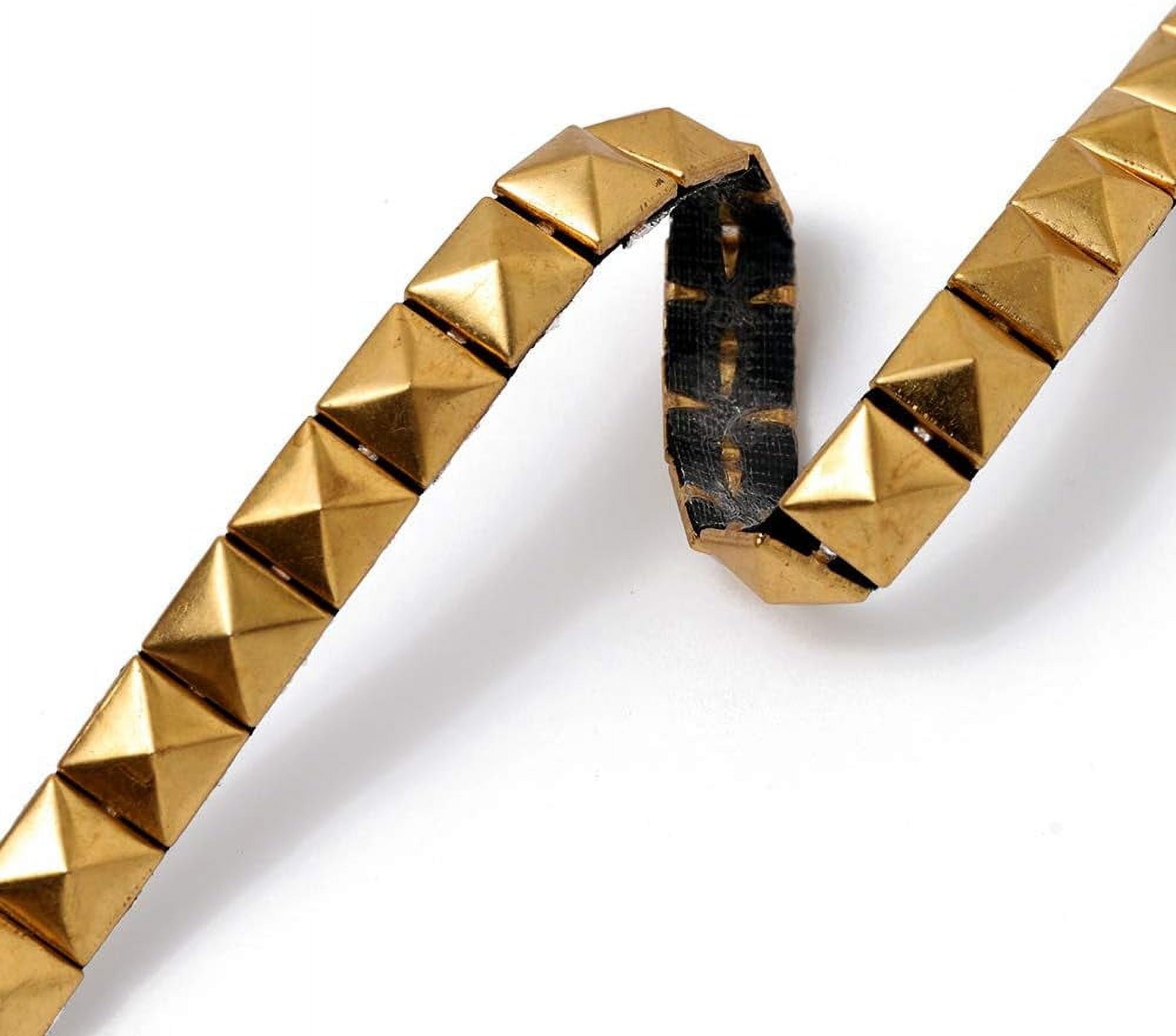 10mm (3/8'') Hot Fix Pyramid Stud Nailhead Trim, Metal Iron-on Nailhead ...