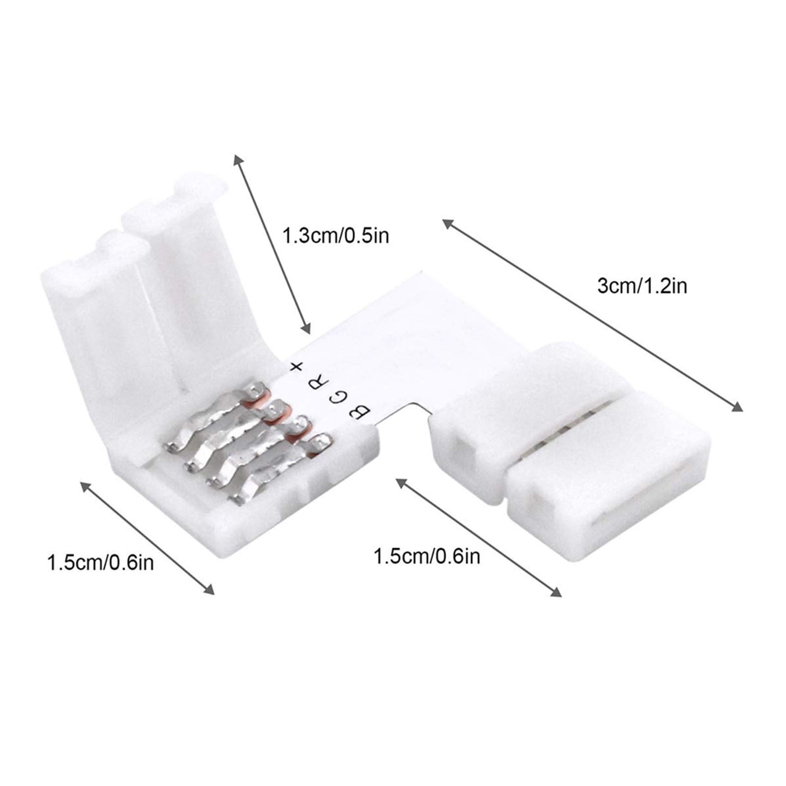 10mm 5050 LED Strip Connector Kit with 4Pin Fittings for Seamless ...