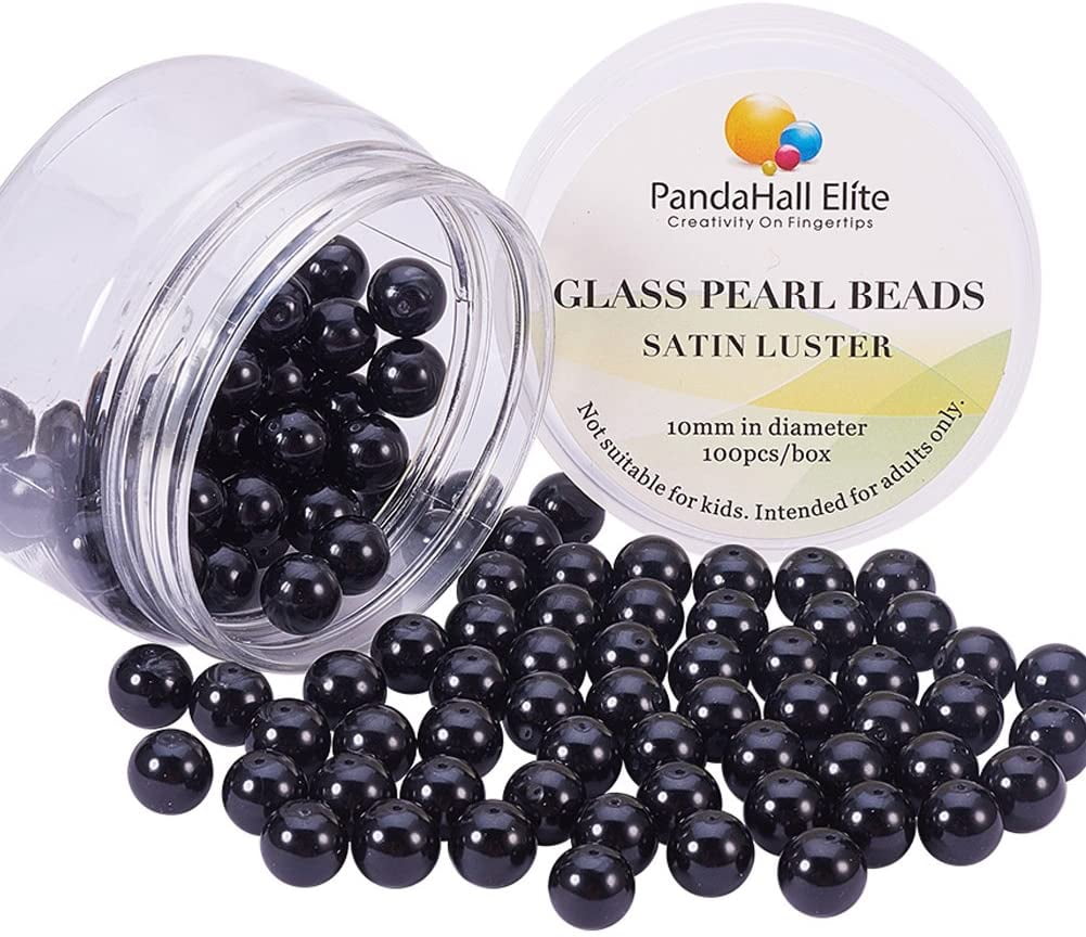 10mm About 100Pcs Tiny Satin Luster Dyed Glass Pearl Round Beads ...